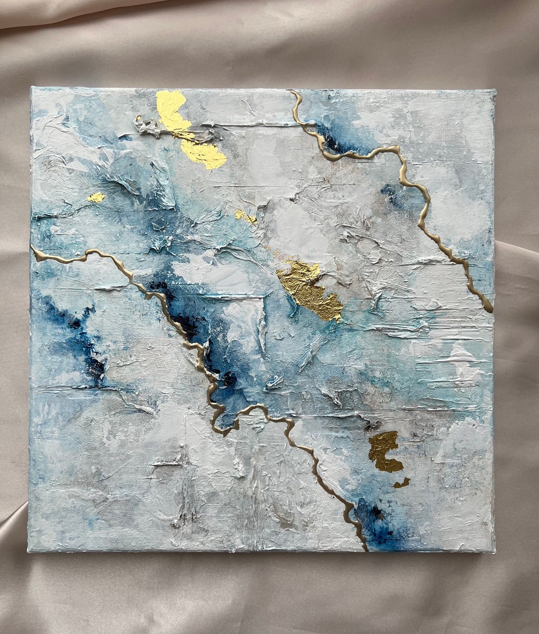 Abstract Art Painting Wall Art Modern Japanese Asian Neutral Gold ...