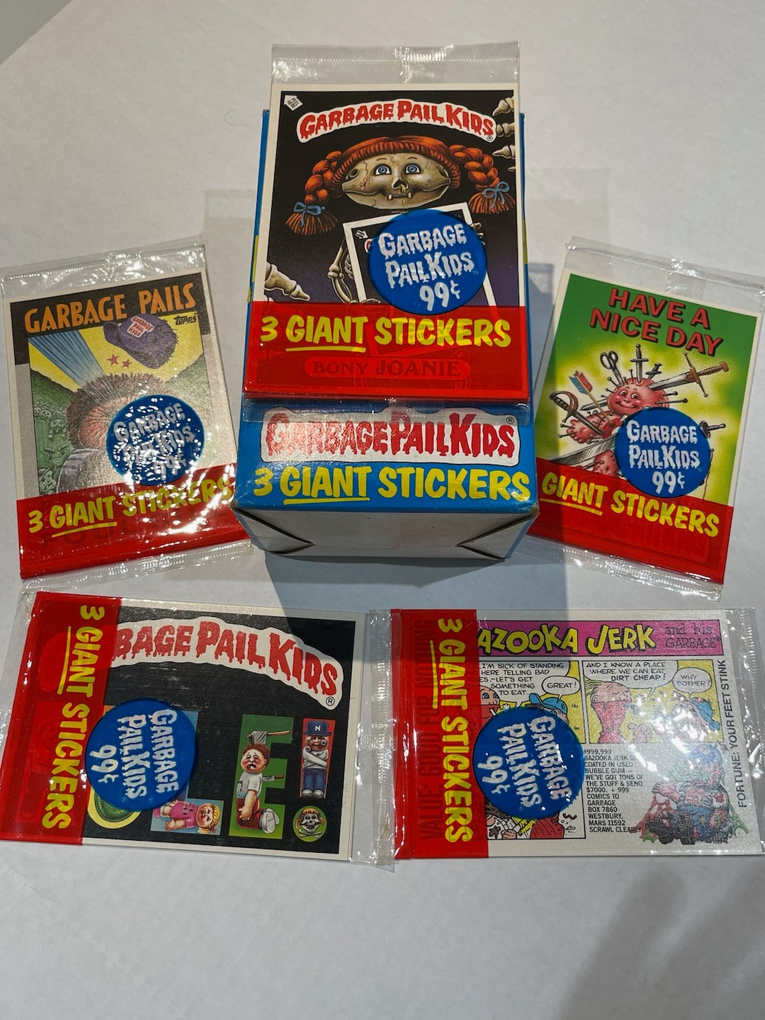 1986 Garbage Pail Kids Giant Stickers. You Will Get One Set of 5 Packs ...