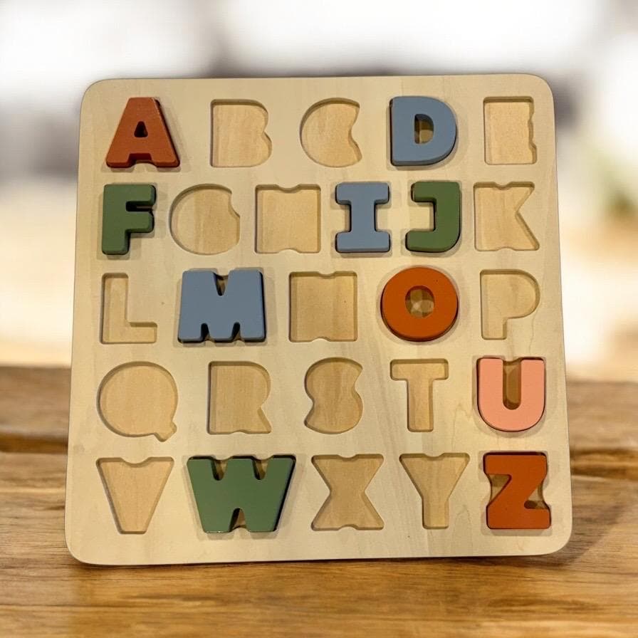 Colorful Wooden Alphabet Puzzle: Kids Learning Toy, Elephant Design - Etsy