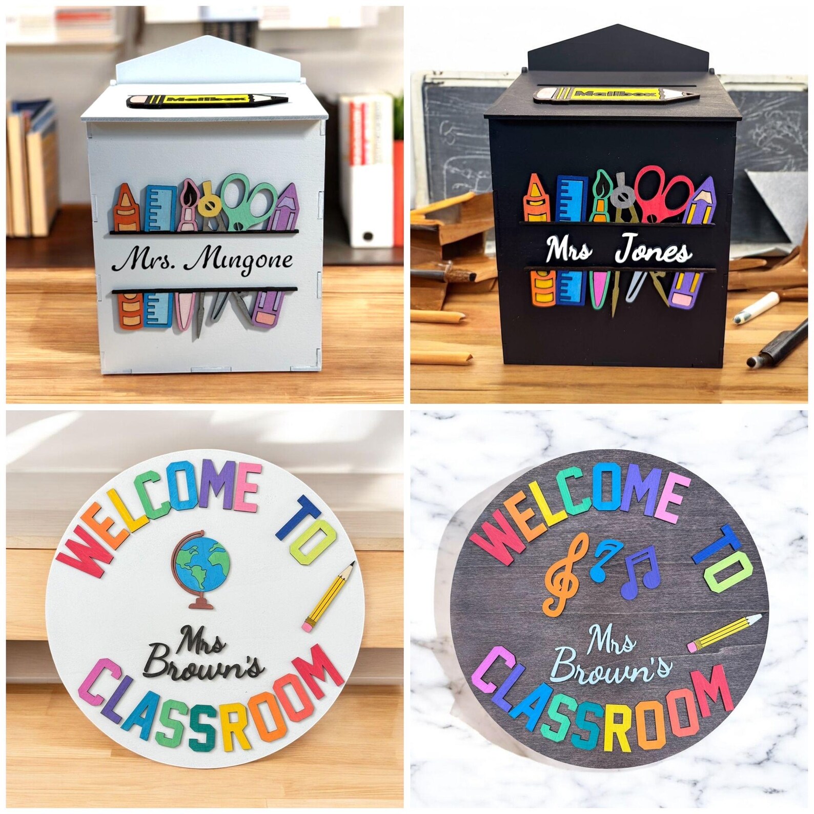 Personalized Teacher Mailbox & Door Sign Set: Classroom Decor - Etsy