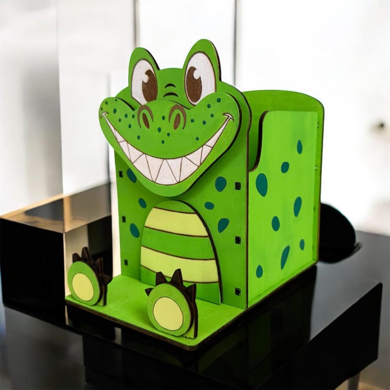 Wooden Animal Desk Organizer: Eyeglasses Stand, Phone & Pencil Holder ...
