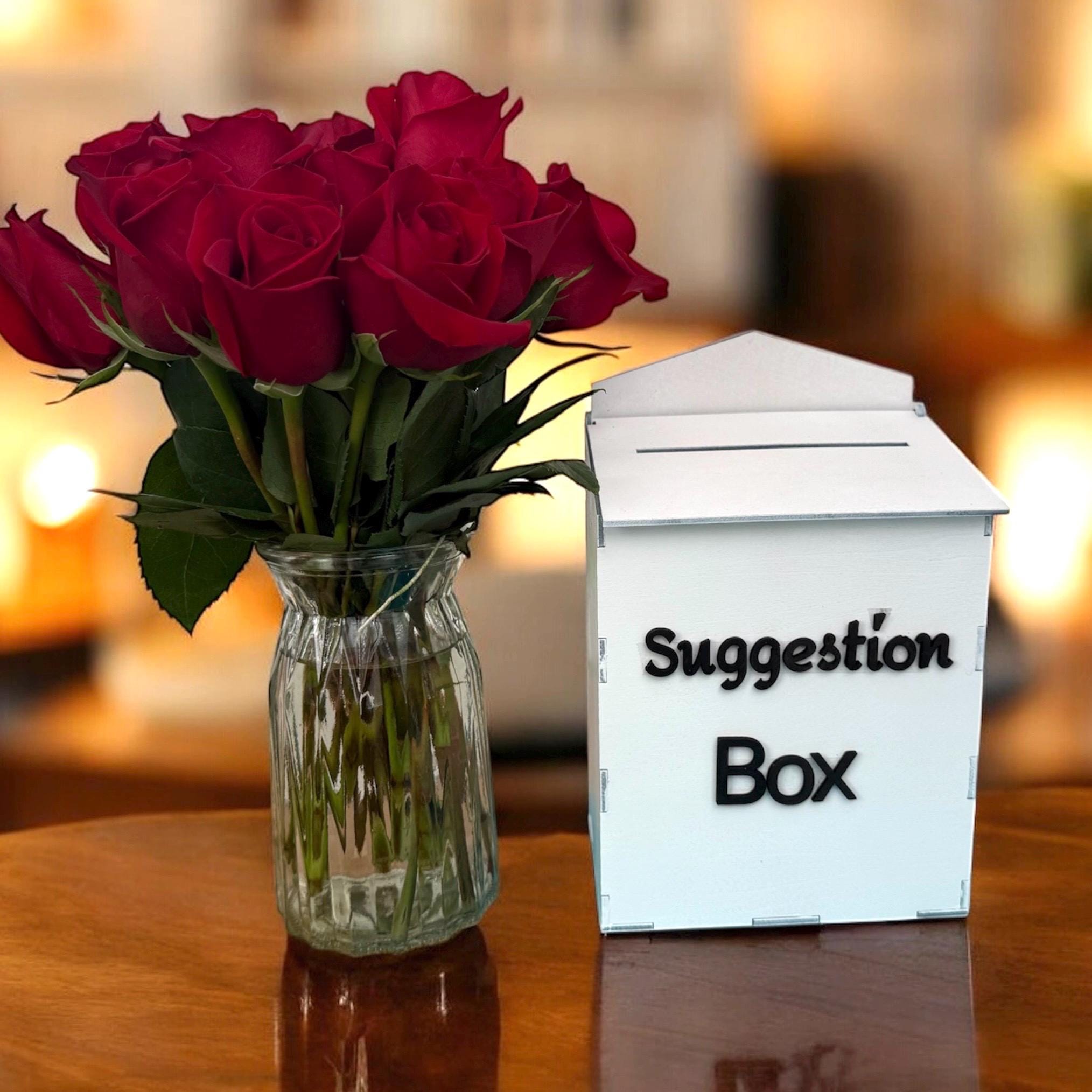 Personalize Wooden Suggestion Box: Feedback and Comment Box Events - Etsy