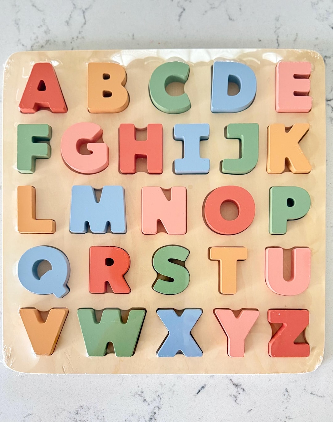 Wooden Alphabet Puzzle: Colorful Montessori Learning Toy for Kids - Etsy
