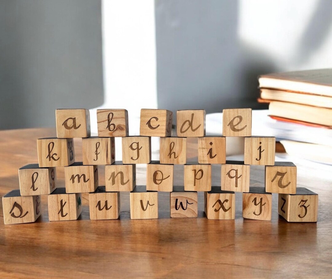 Wooden Letter Blocks- Alphabet Set - Kids Learning Game-custom Name ...
