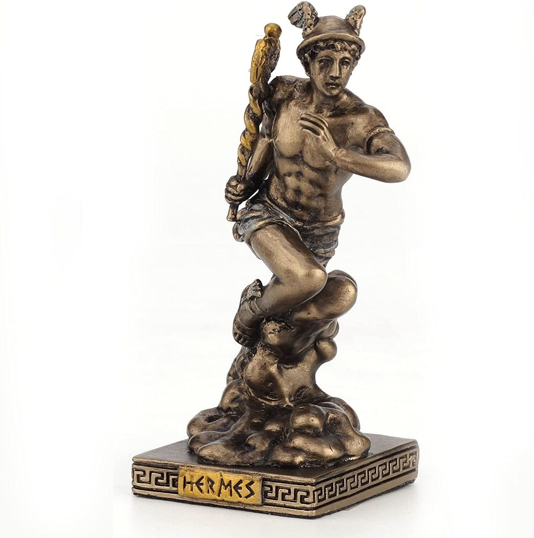 Hermes the Herald of the Gods Miniature Figurine Table Top Decor Statue ...