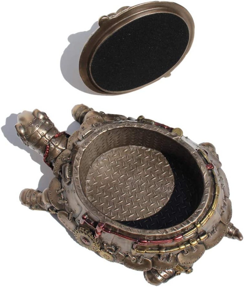 4 1/8 Tall Steampunk Tortoise Turtle Trinket Box Cold - Etsy