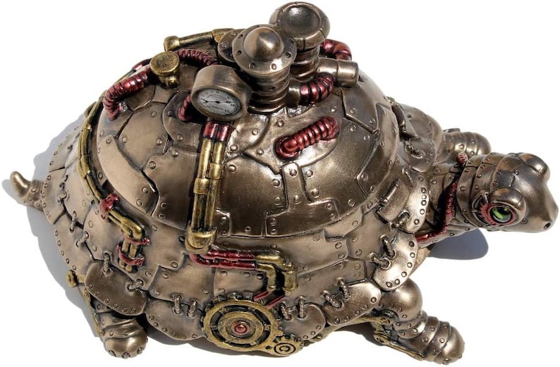 4 1/8 Tall Steampunk Tortoise Turtle Trinket Box Cold - Etsy