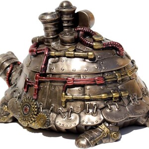 4 1/8 Tall Steampunk Tortoise Turtle Trinket Box Cold - Etsy