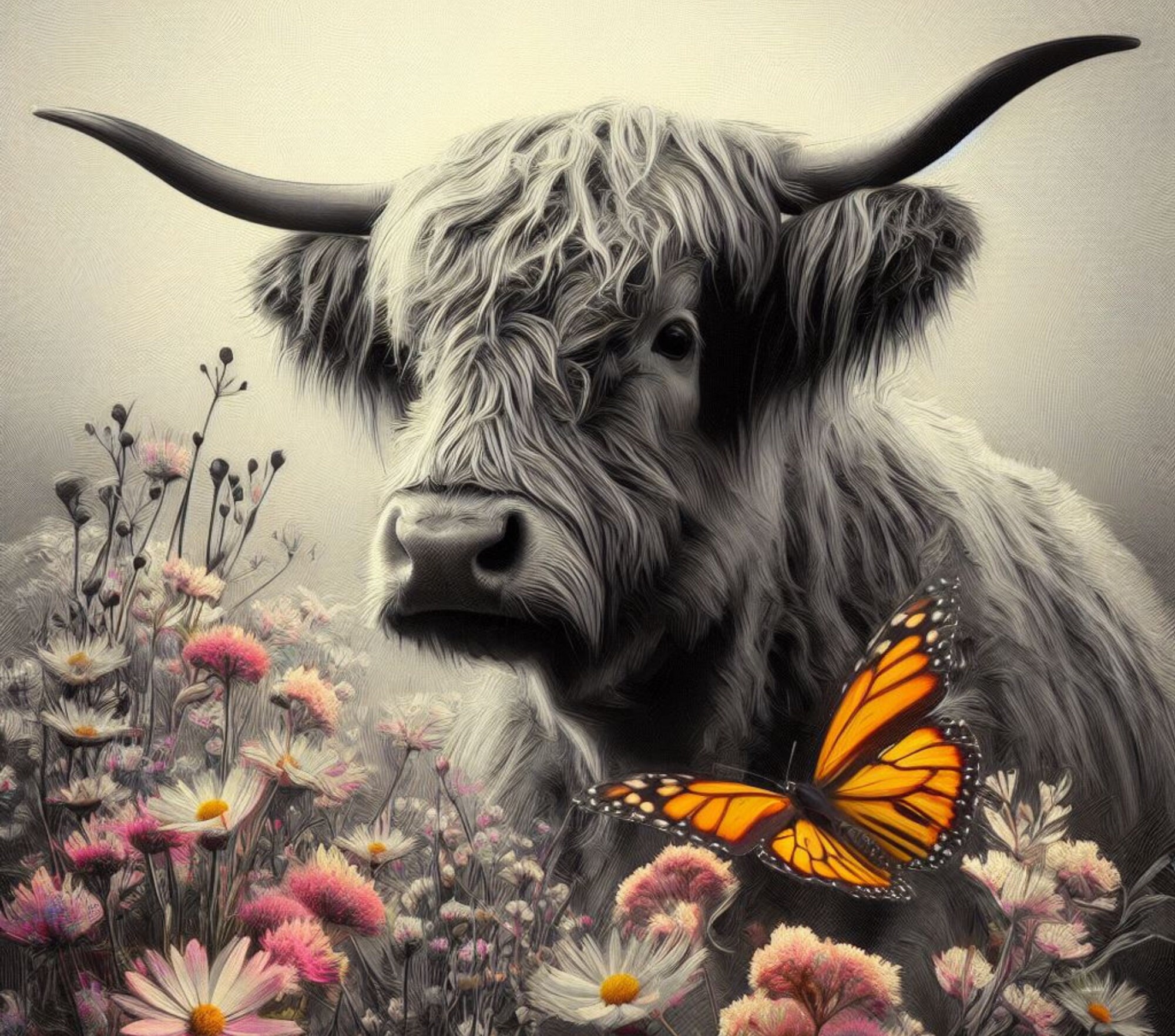 Cow With Butterflies PNG for 20 Oz. Tumbler - Etsy