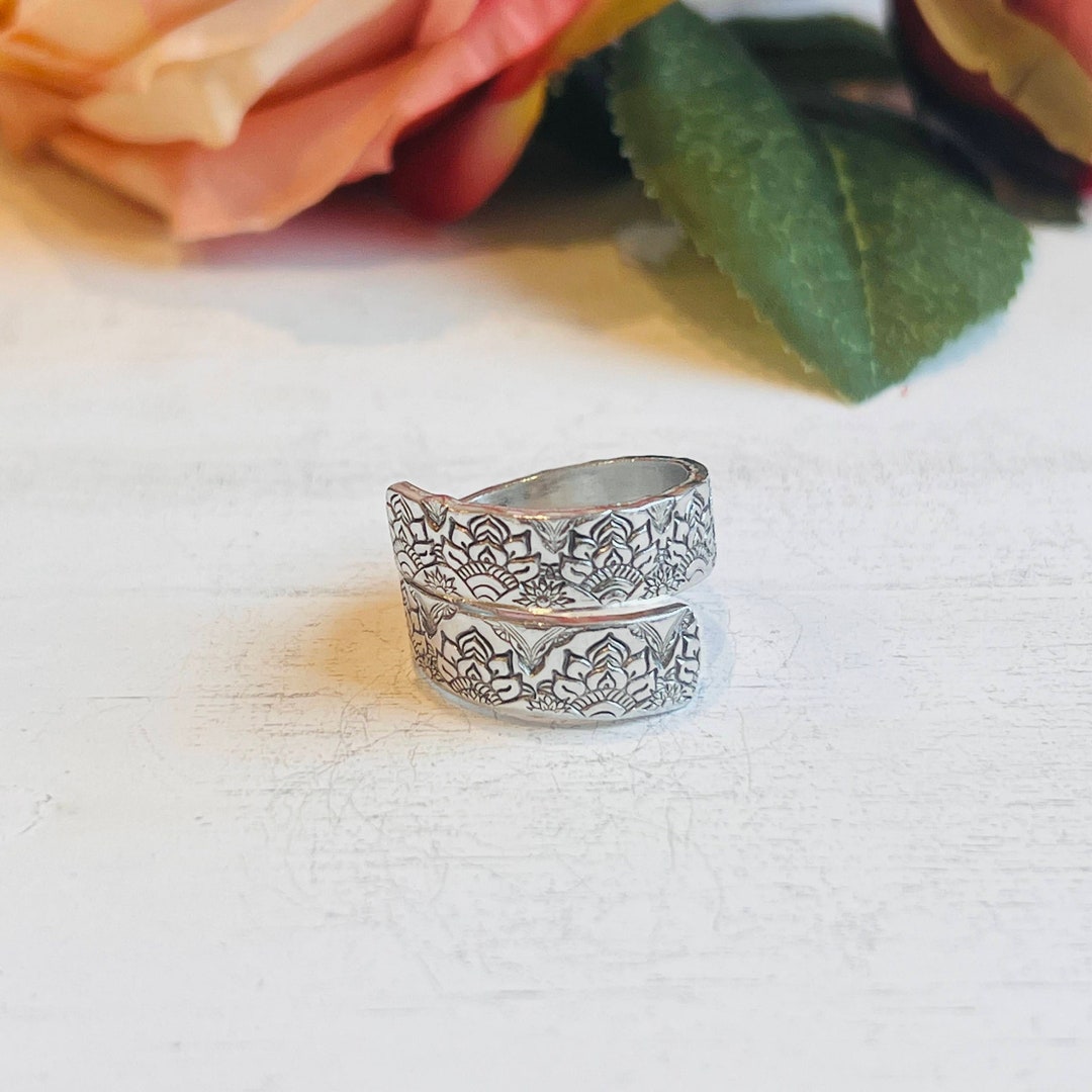 Mandala Silver Wraparound Ring - Etsy