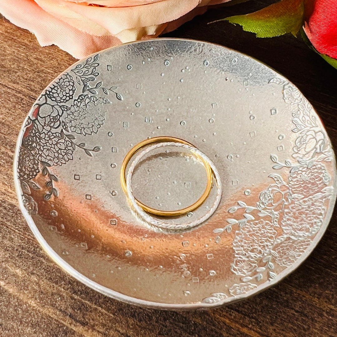 Hydrangea Ring Dish, Dahlia Ring Dish, Peony Ring Holder, Silver Ring ...