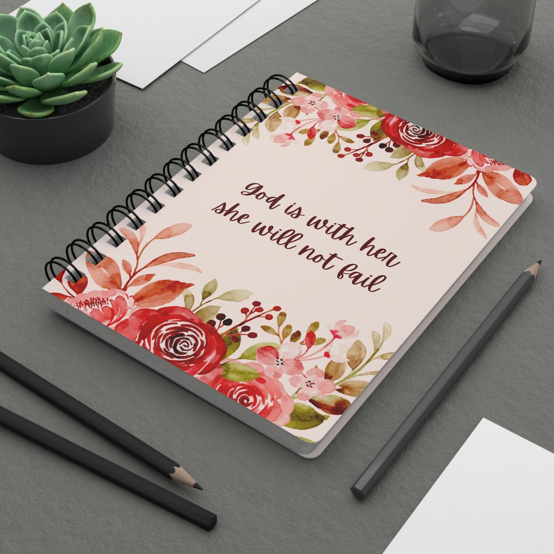 God is With Her She Will Not Fail Prayer Journal Scripture Cover Faith ...
