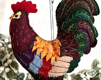 Embroidered Rooster - Etsy