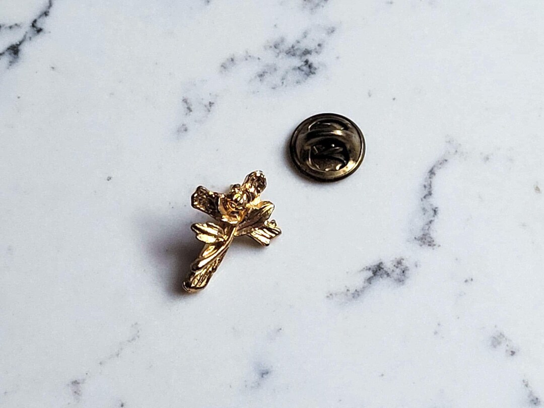 Religious Prayer Pin Collection of Three Prayer Hands, Rose Cross, and ...