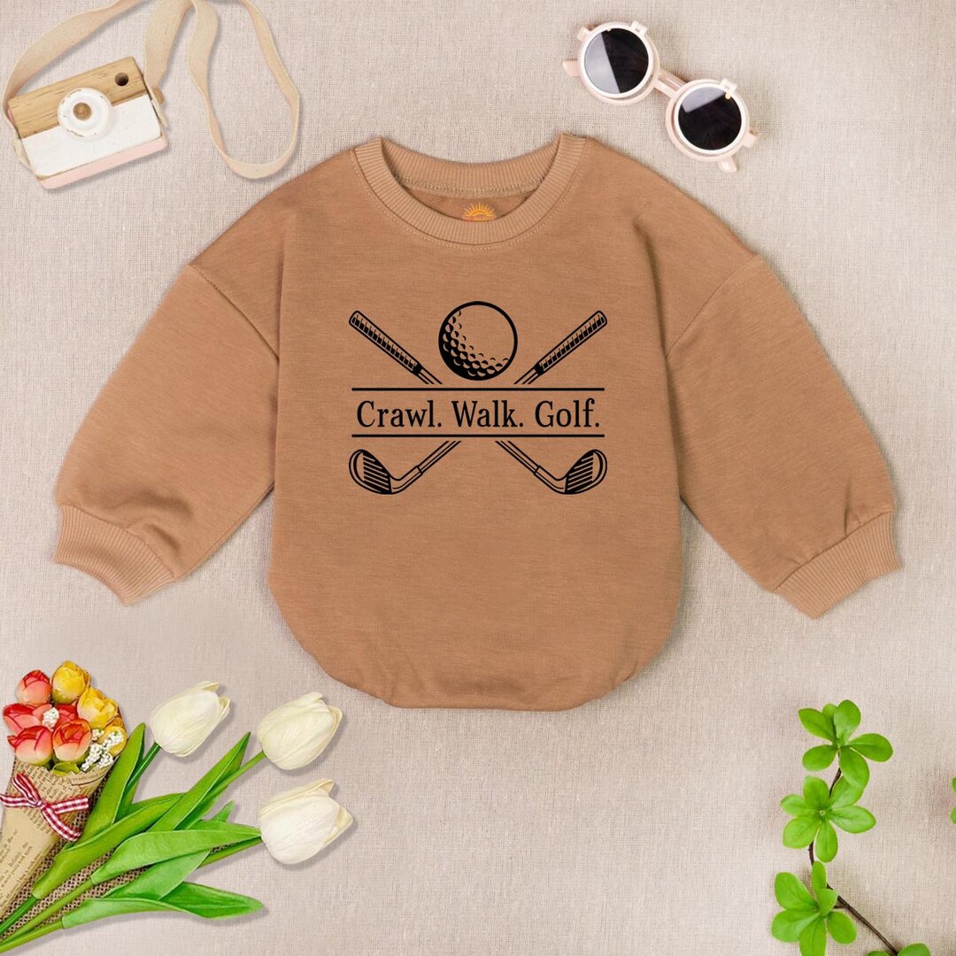 Crawl Walk Golf Baby Romper Sweater, Golf Baby Bodysuit, Sport Baby ...