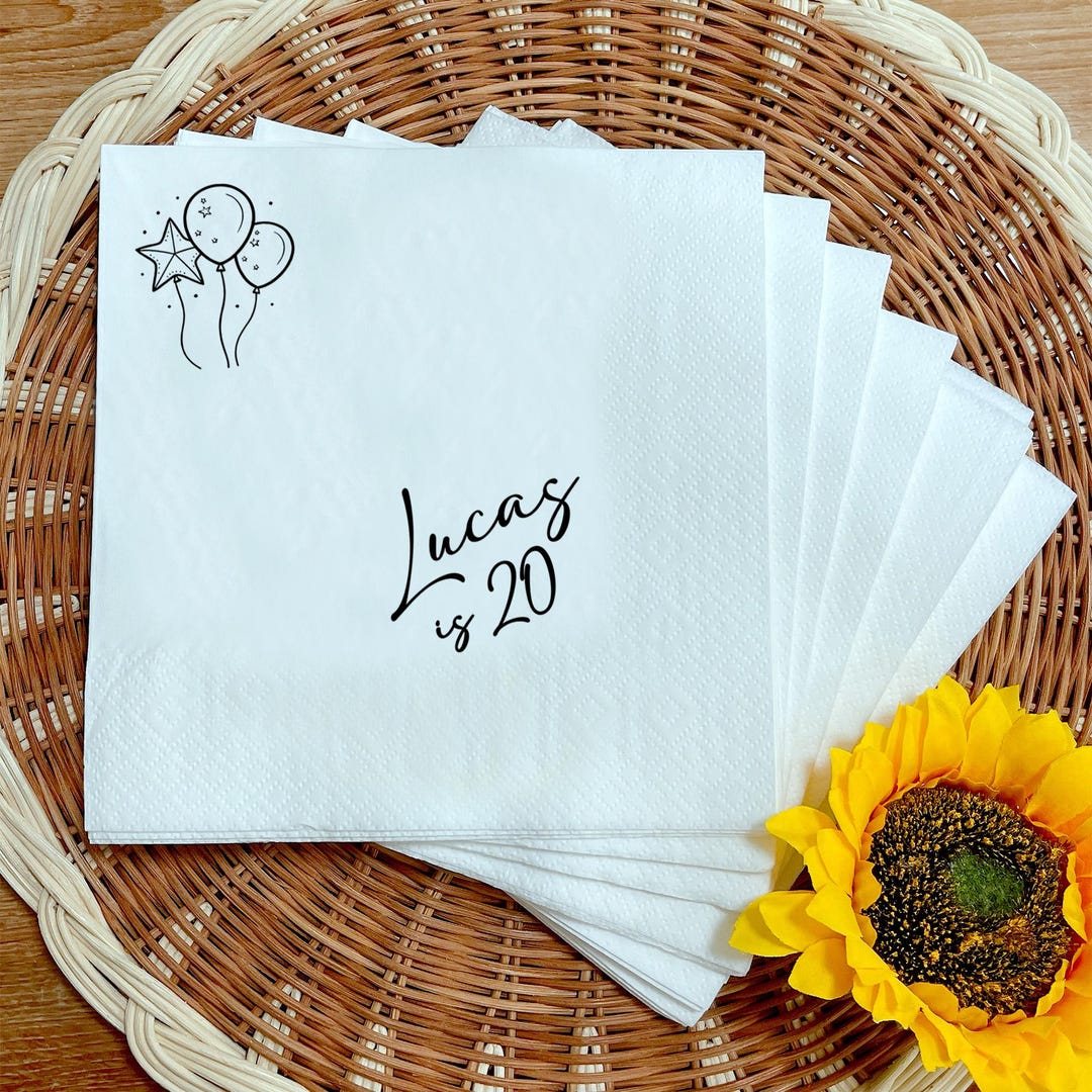 Personalized Birthday Party Napkins, Custom Celebration Party Napkins ...