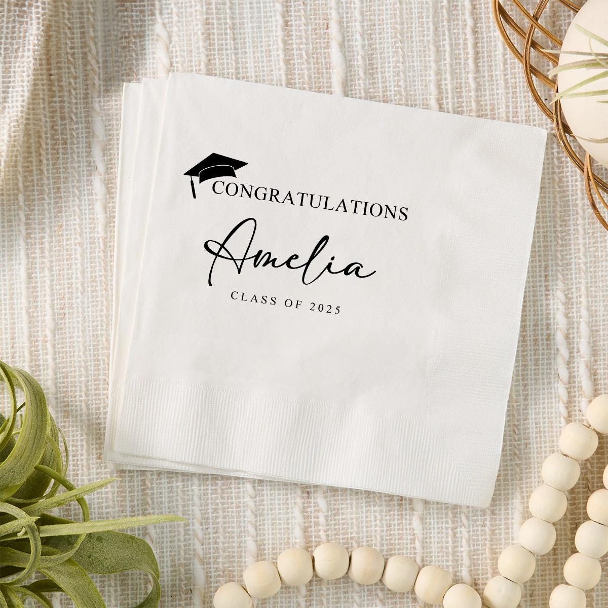Custom Graduation Napkins, Personalized Graduation Party Decoration ...