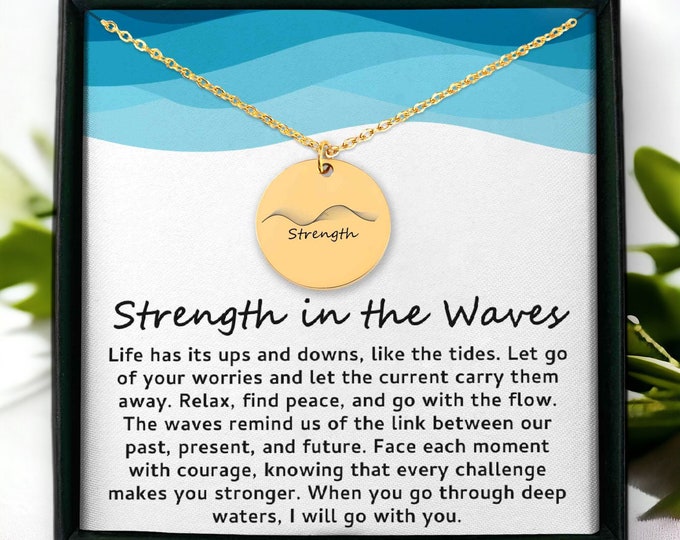 Wave Necklace, Gift for Her, Encouragement Gift, Grief Gift, Sympathy ...