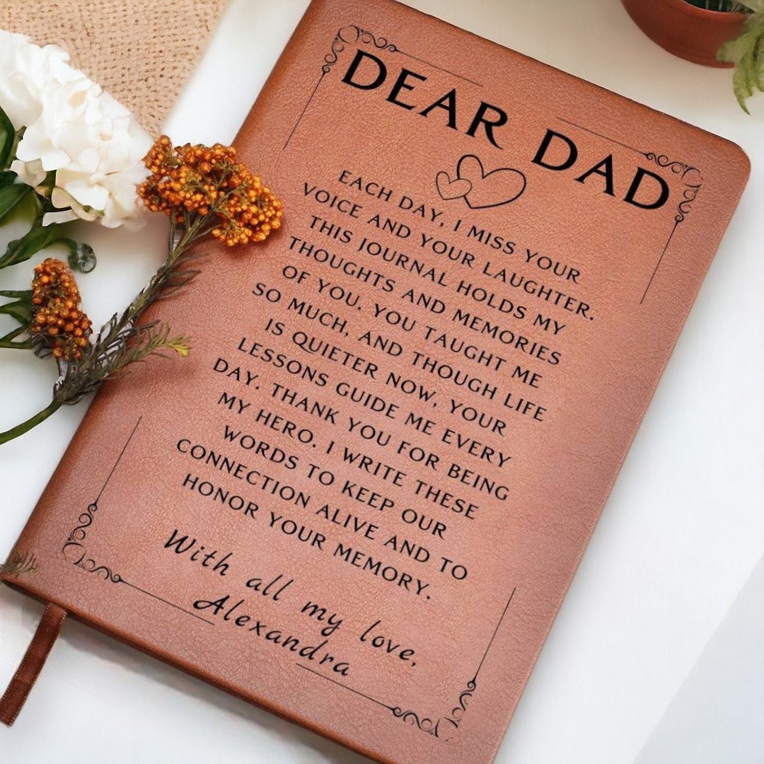 Dear Dad Personalized Letters to Dad Journal - Custom Dad Memory ...
