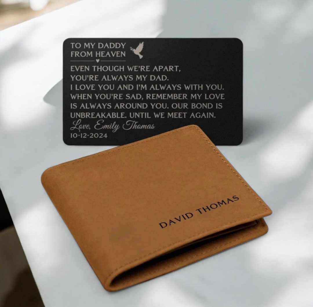 Personalized Engraved Wallet Card for Dad Memorial Gift From Child ...