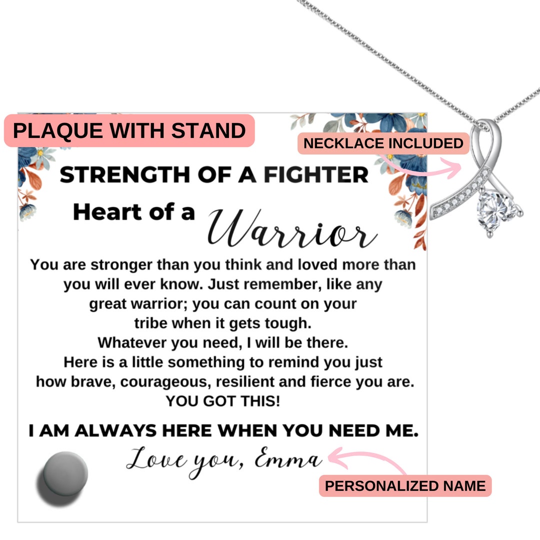 Warrior Gift Plaque With Necklace Strength of a Fighter - Etsy