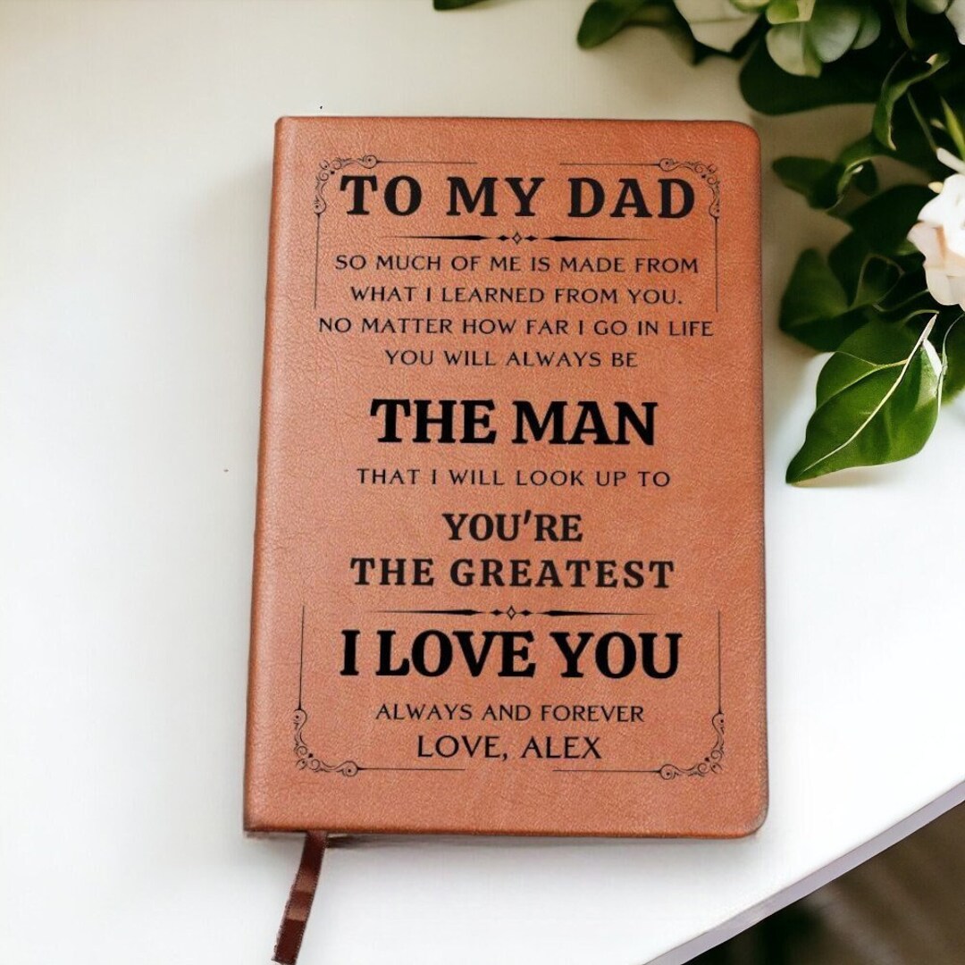Father’s Day Gift From Son Personalized for Dad Leather Notebook ...