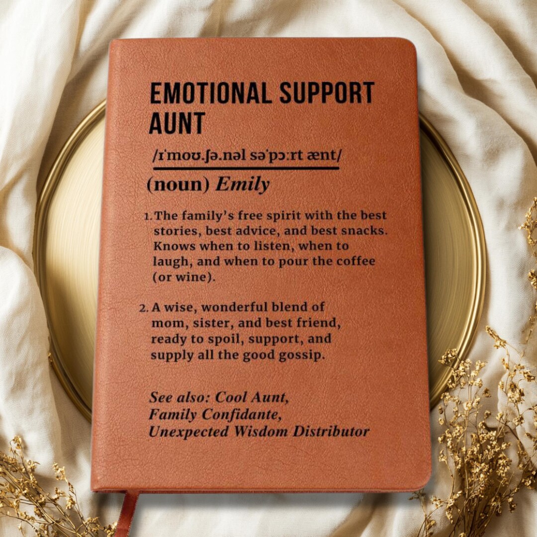 Emotional Support Auntie Gift, Personalized Aunt Journal, Best Aunt ...
