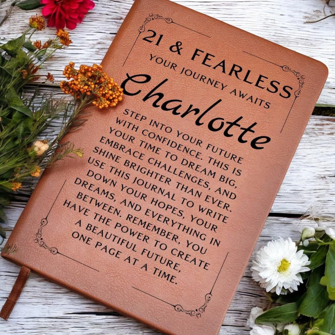 21st Birthday Gift for Her, Personalized Leather Journal, Custom ...