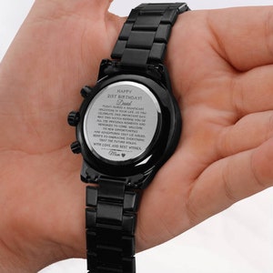 Personalized Engraved Watch for 21st Birthday - Unique Milestone Gift ...