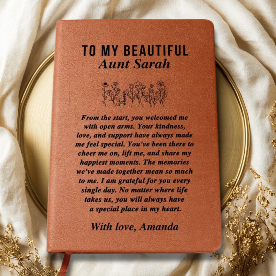 To My Aunt Personalized Leather Journal, Birthday Gift From Niece ...