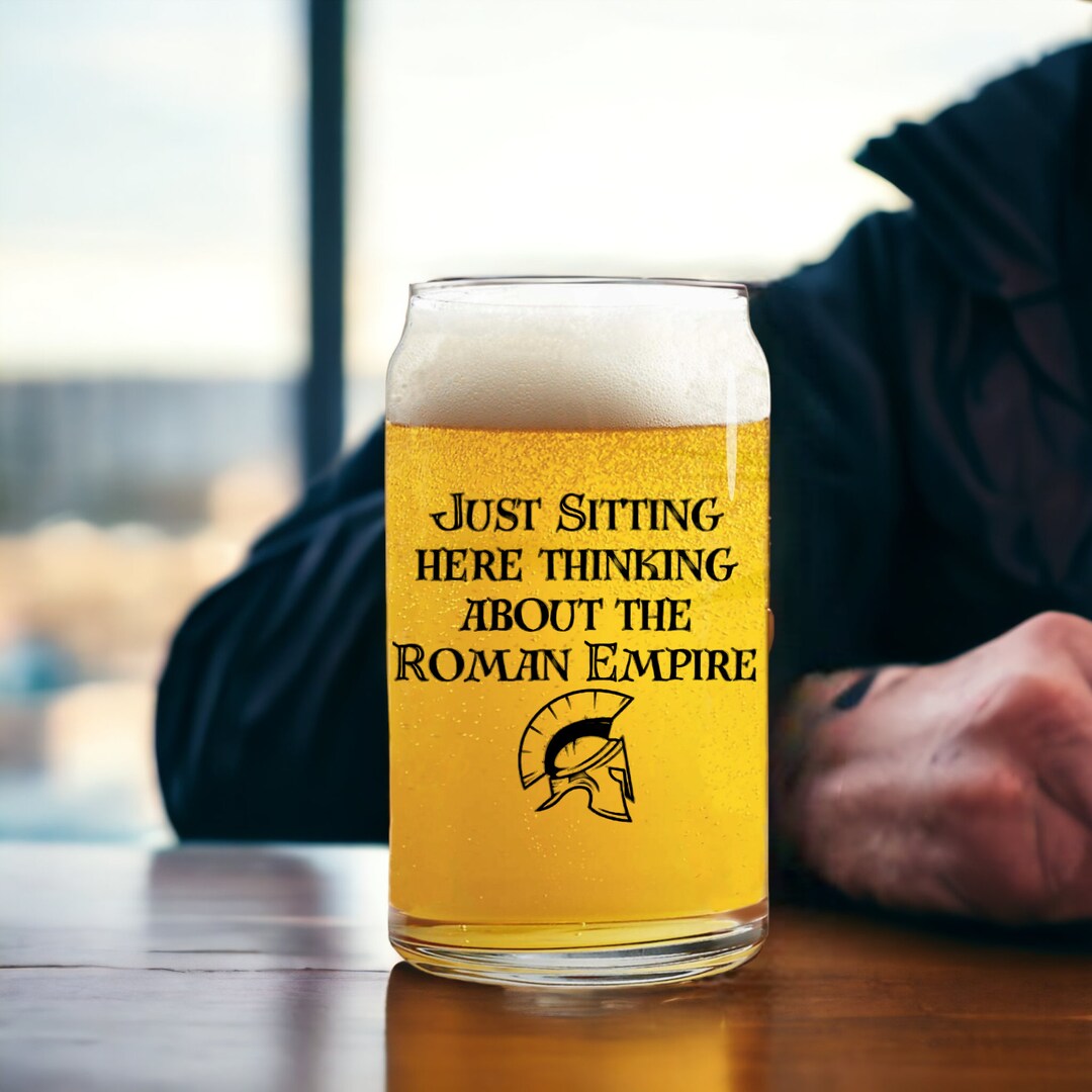 Thinking About the Roman Empire, Roman Empire Glass Tumbler Mug, Roman ...