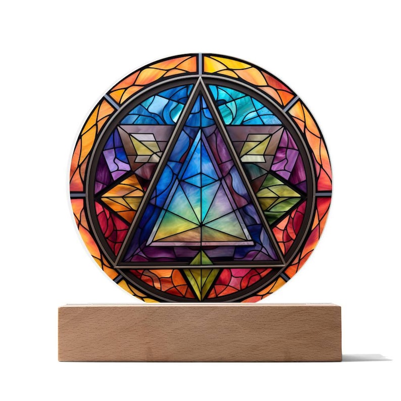 Sobriety Symbol Faux Stained Glass Circle Acrylic Plaque Gift for NA ...