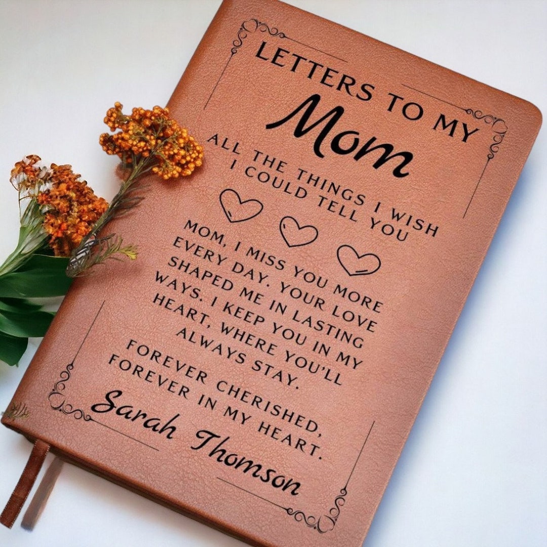 Loss of Mother Memorial Leather Notebook Gift, Mom Loss Grief Journal ...