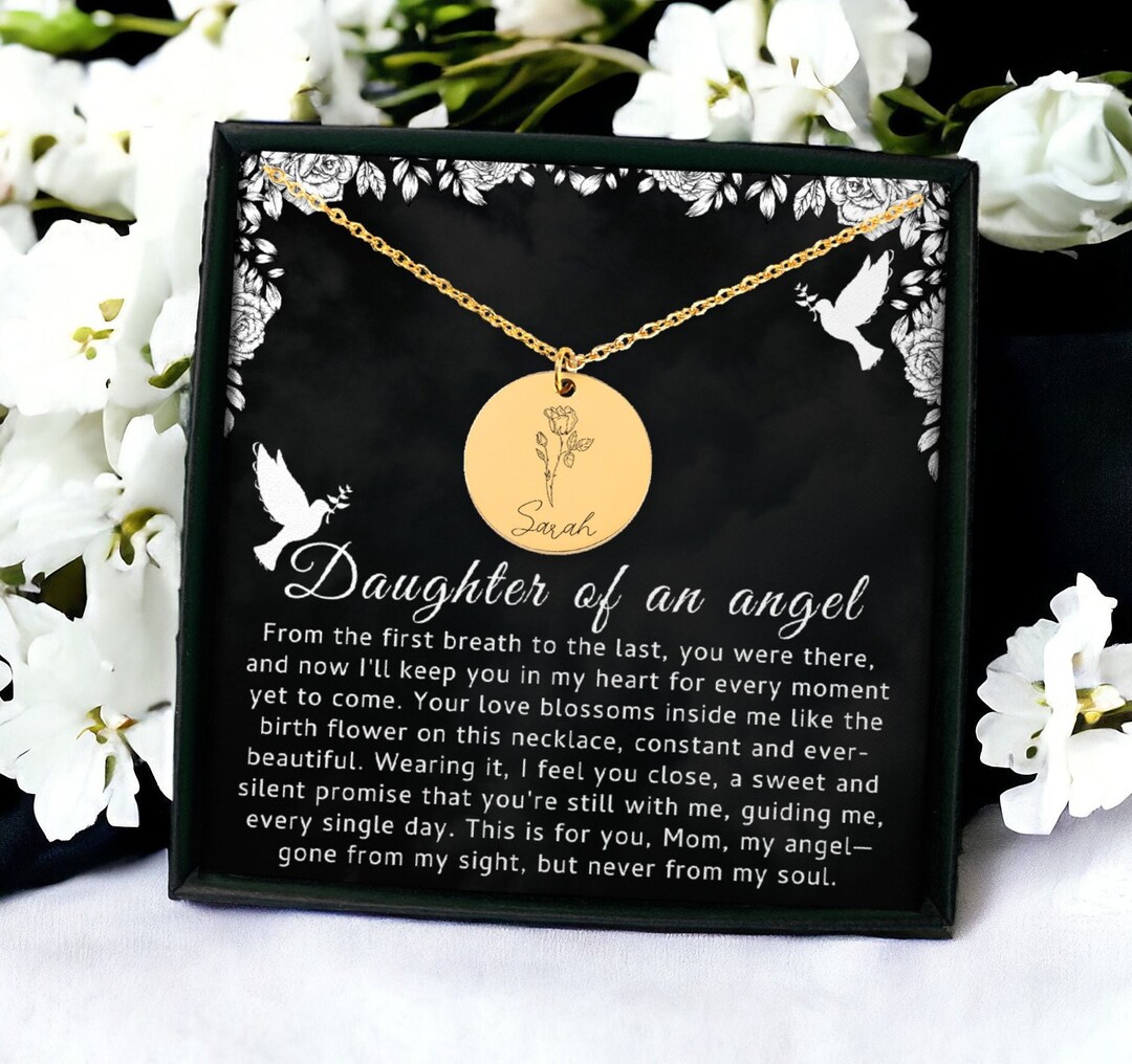 Mom Memorial Birth Flower Necklace, Mother Memorial Gifts, Daughter of ...