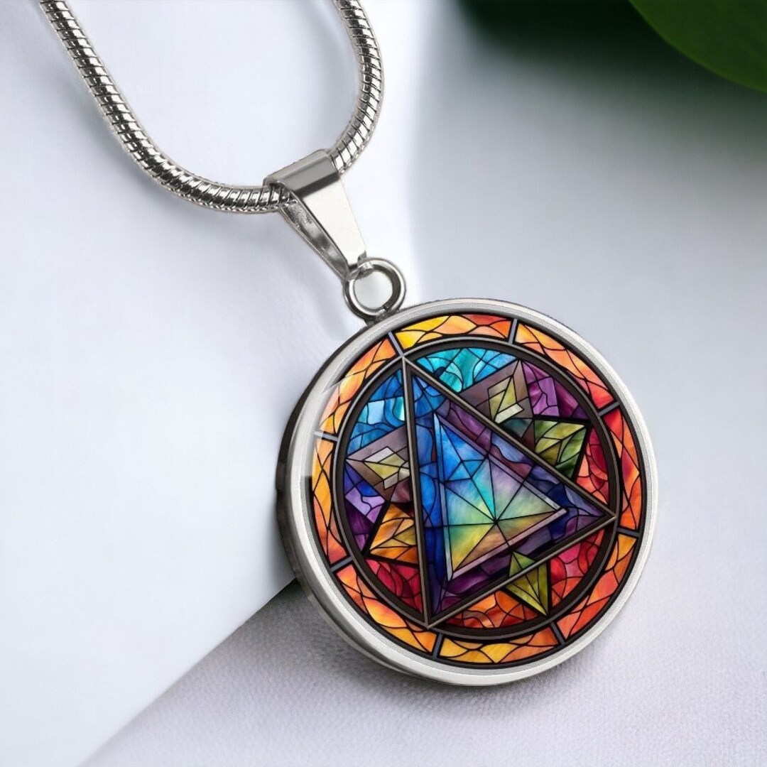 Stained Glass Alcoholics Anonymous Symbol Personalized Pendant Gift for ...