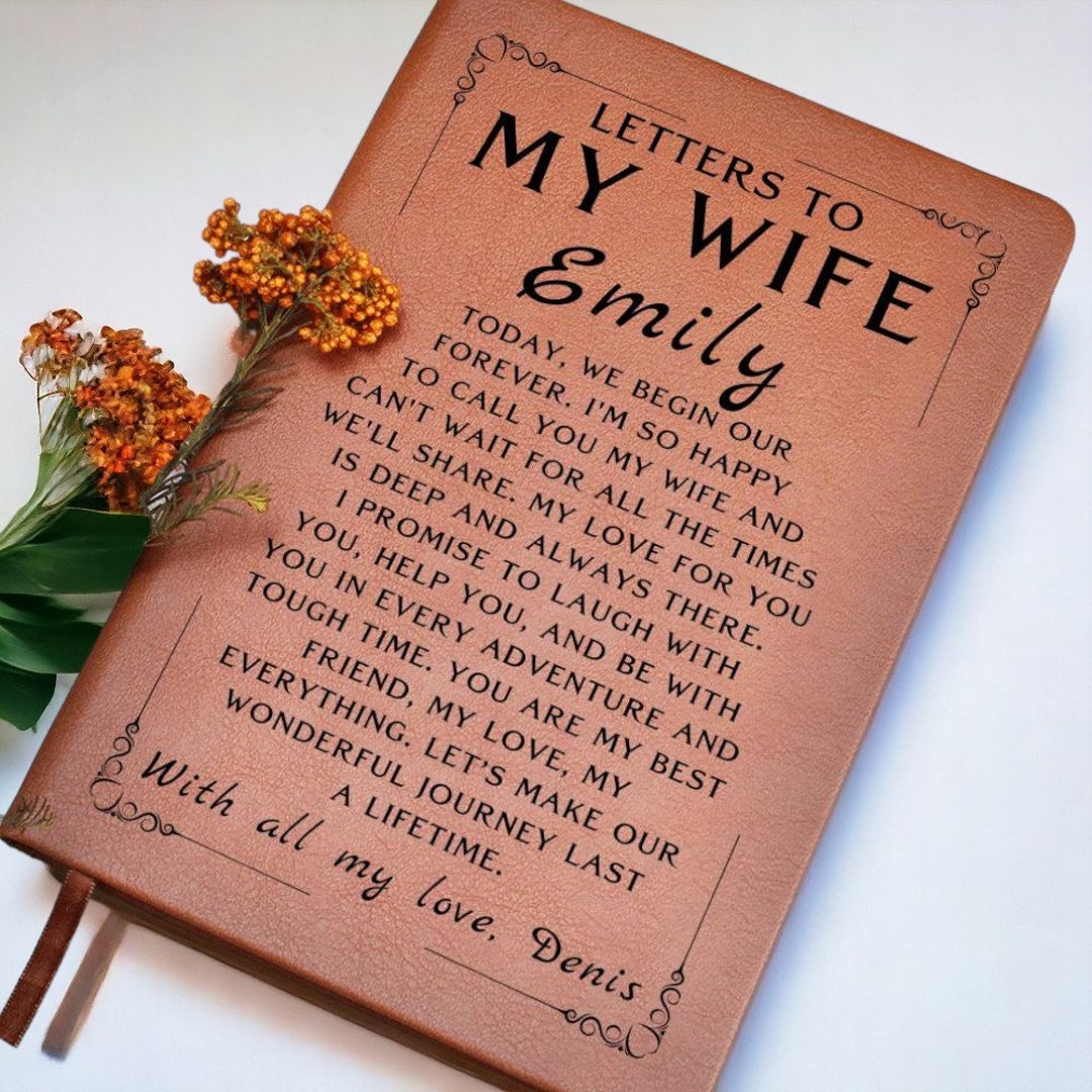 Letters to My Wife Custom Dear Wife Leather Journal, Personalized Wife ...