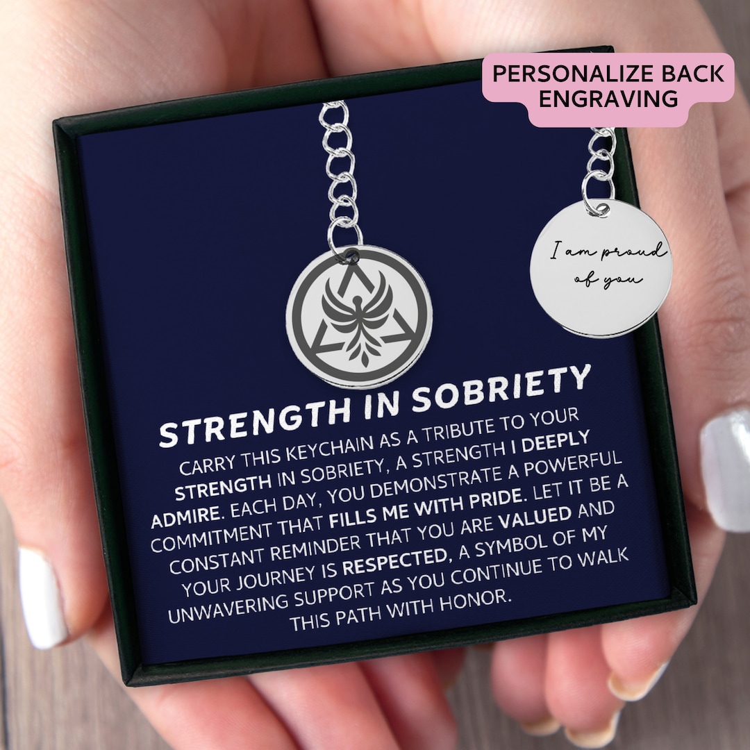 Sobriety Keychain, Personalized Sobriety Jewelry, Addiction Recovery ...