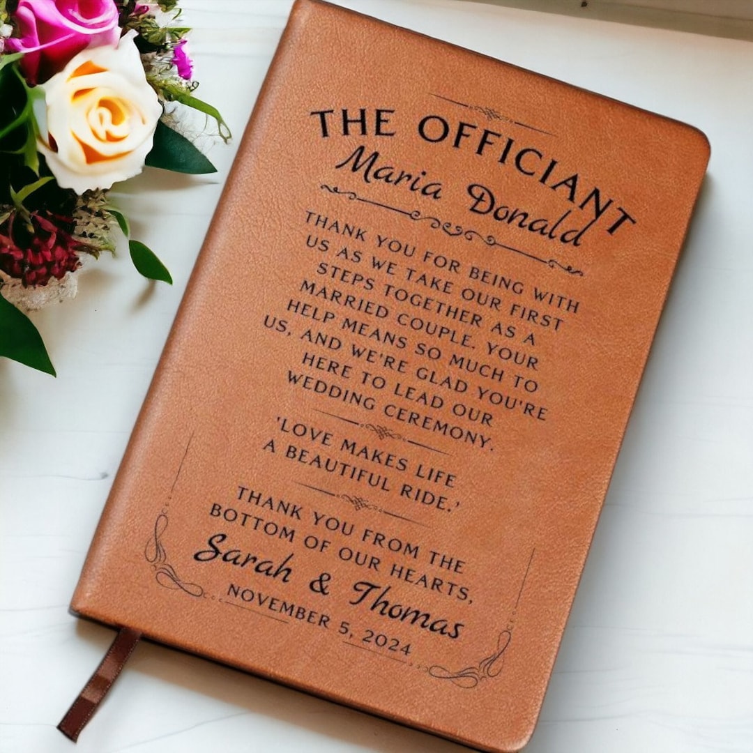 Wedding Officiant Book Personalized Ceremony Book Journal, Custom ...