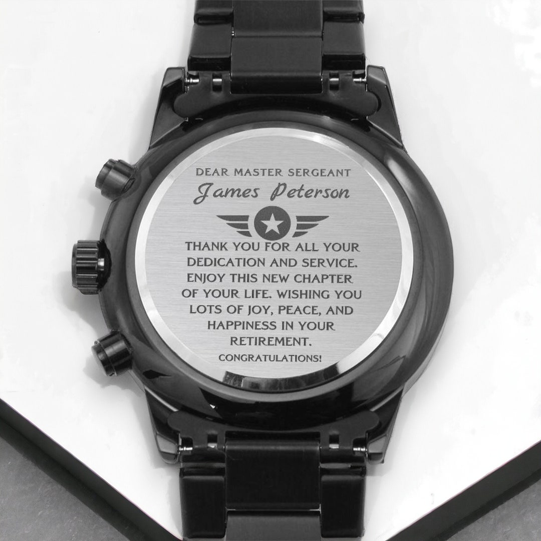 Personalized Military Retirement Watch for Men - Custom Army Gift ...