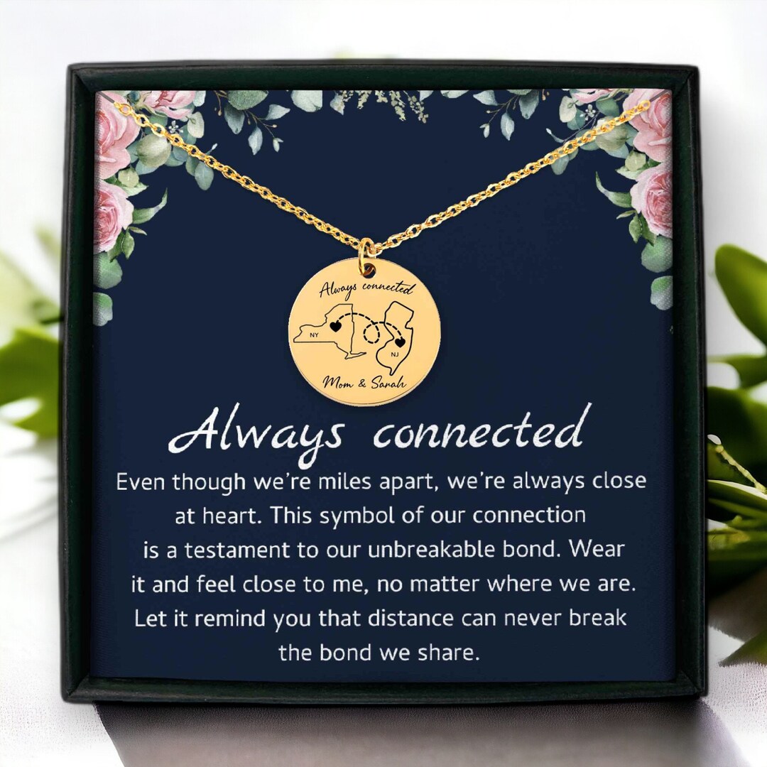 Custom With Any Two Locations Necklace Countries States or Provinces ...