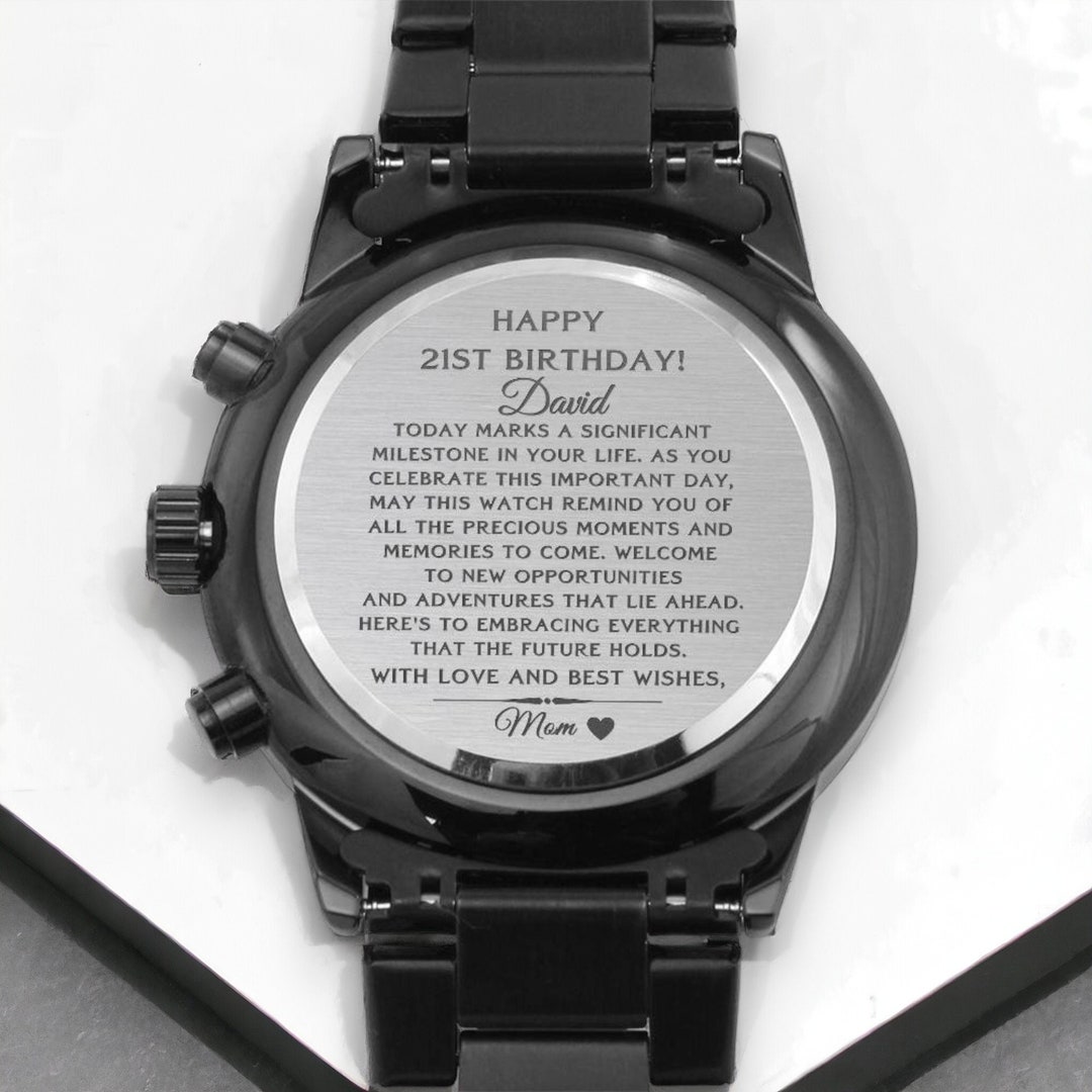 Personalized Engraved Watch for 21st Birthday - Unique Milestone Gift ...