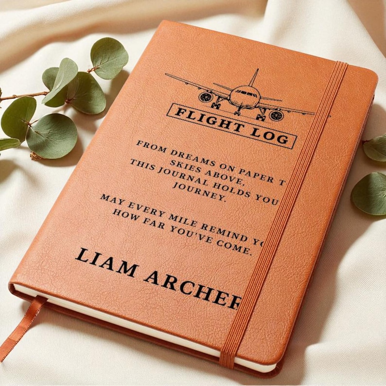 Personalized Pilot Journal, Flight Log Book Gift for Pilot, Aviation ...