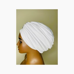 Handmade White Sequin Turban | Soft Scuba Fabric Head Cover - Etsy