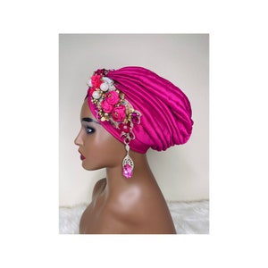 Pink Turban, Party Head Wear, Head Cover - Etsy