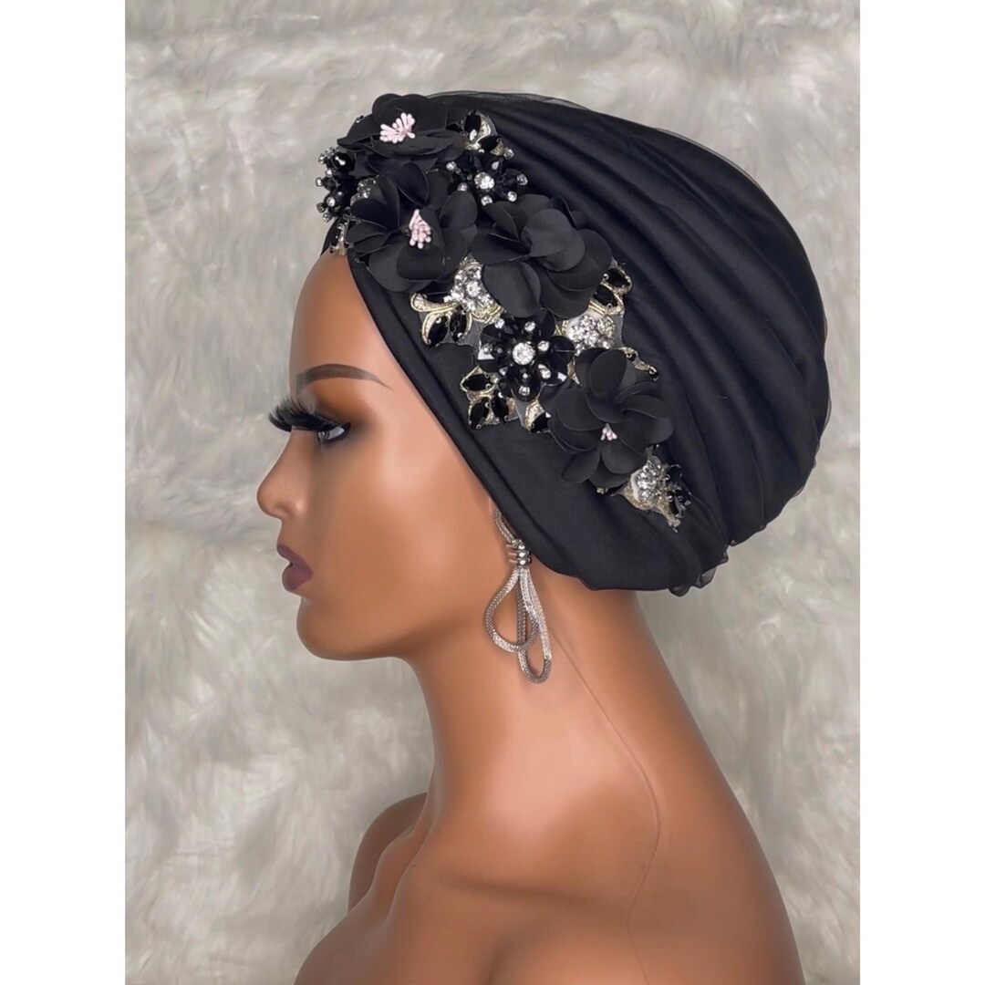 Black Turban, Head Cover, Party Turban - Etsy