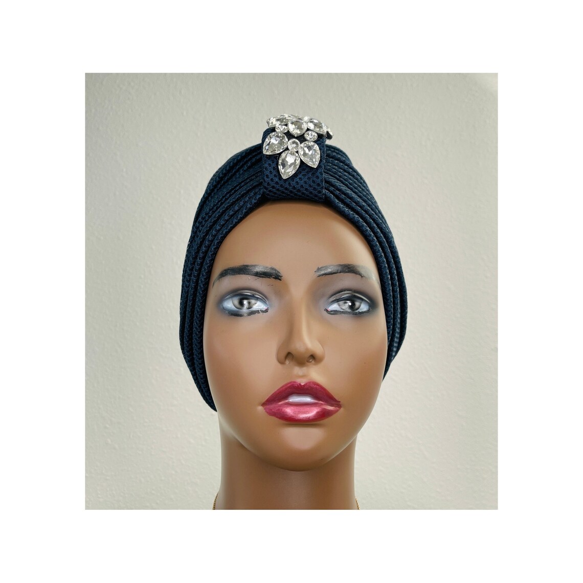 Rhinestones Turban, Blue Turban, Head Cover - Etsy