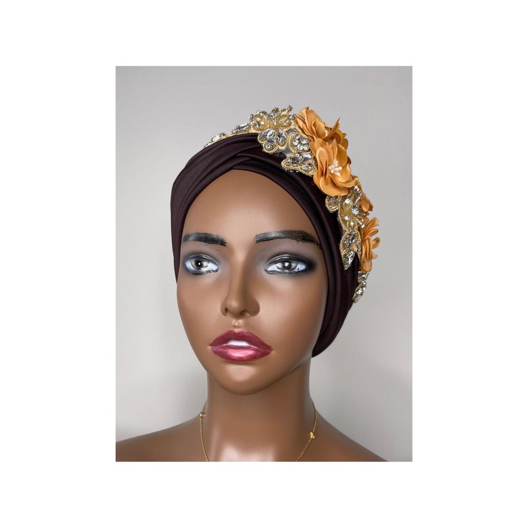 Brown Turban, Head Cover, Party Turban - Etsy