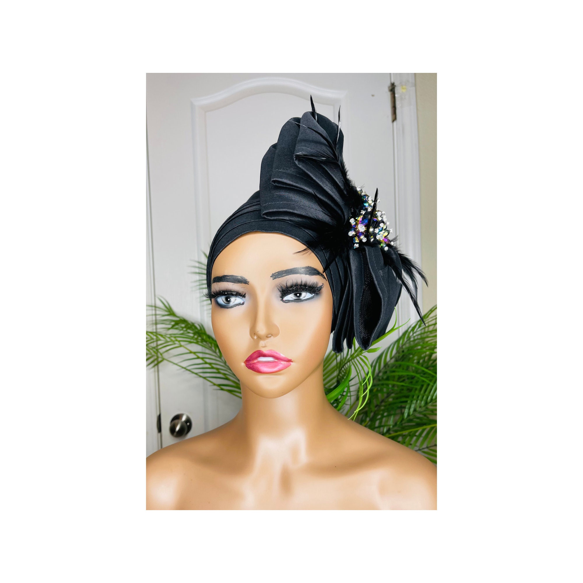 Black Turban Church Turban Party Turban Wedding Guest Turban Cancer ...
