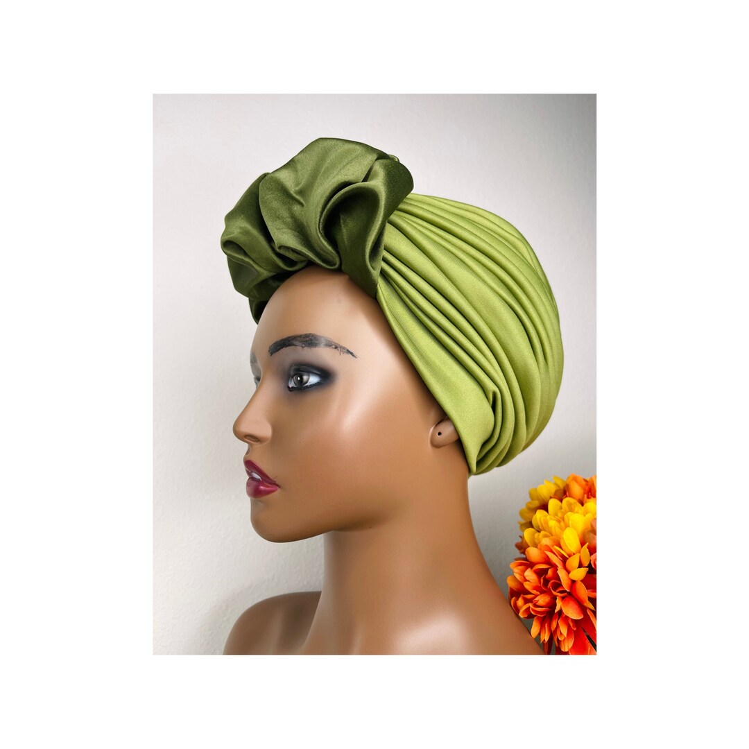 Army Green Top Knot Turban Winter Accessories Cancer Head - Etsy