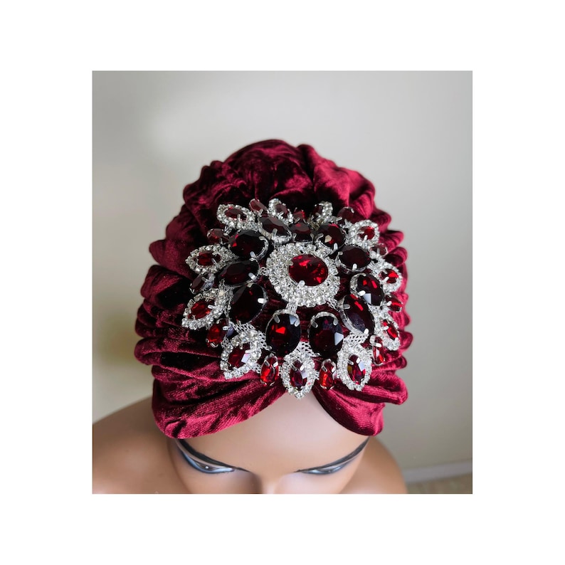 Burgundy Turban, Velvet Turban, Party Head Wear - Etsy